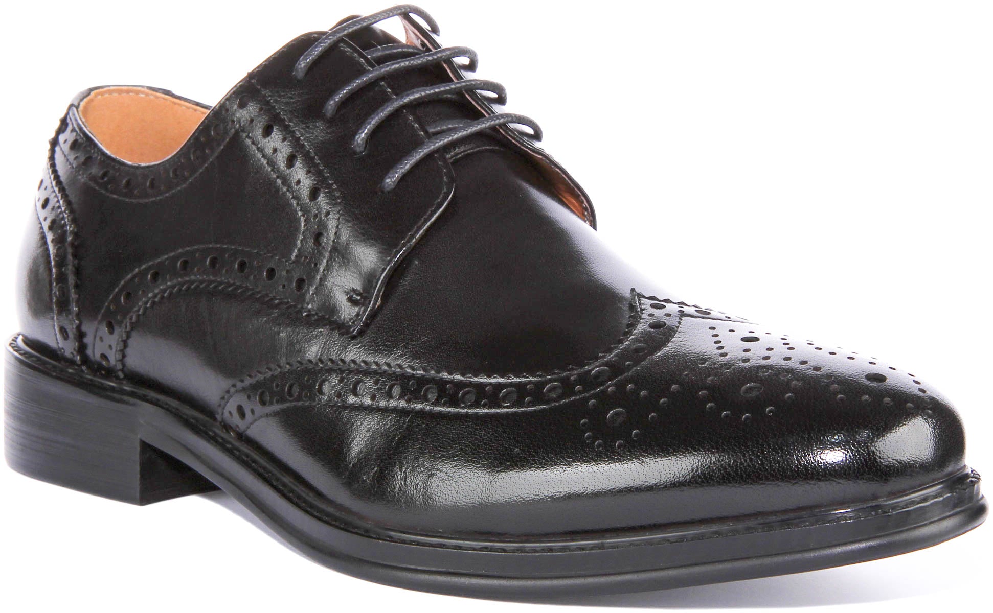 JUSTINREESS ENGLAND | Mens Lace up Black Brogue Wingtip Shoes – Justin ...