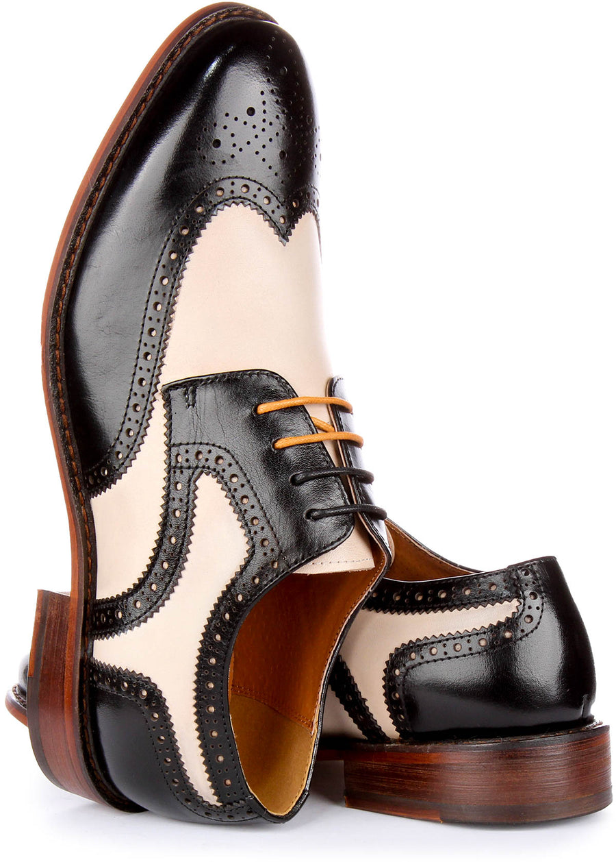 JUSTINREESS ENGLAND Kai In Black | Two Tone Lace Up Brogues – Justin Reess