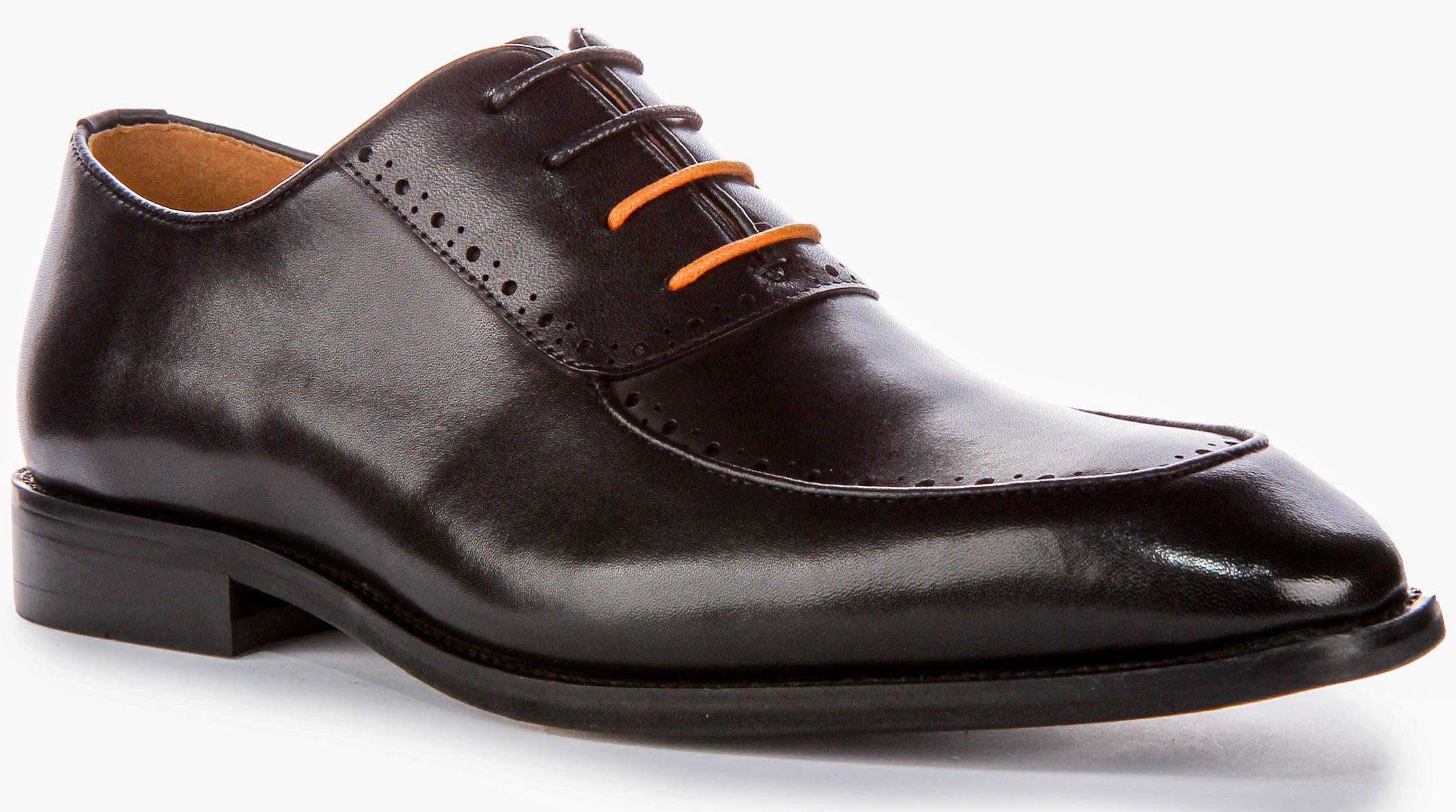 JUSTINREESS Lace up Smart Dress Moc Toe Oxford Black Shoes – Justin Reess