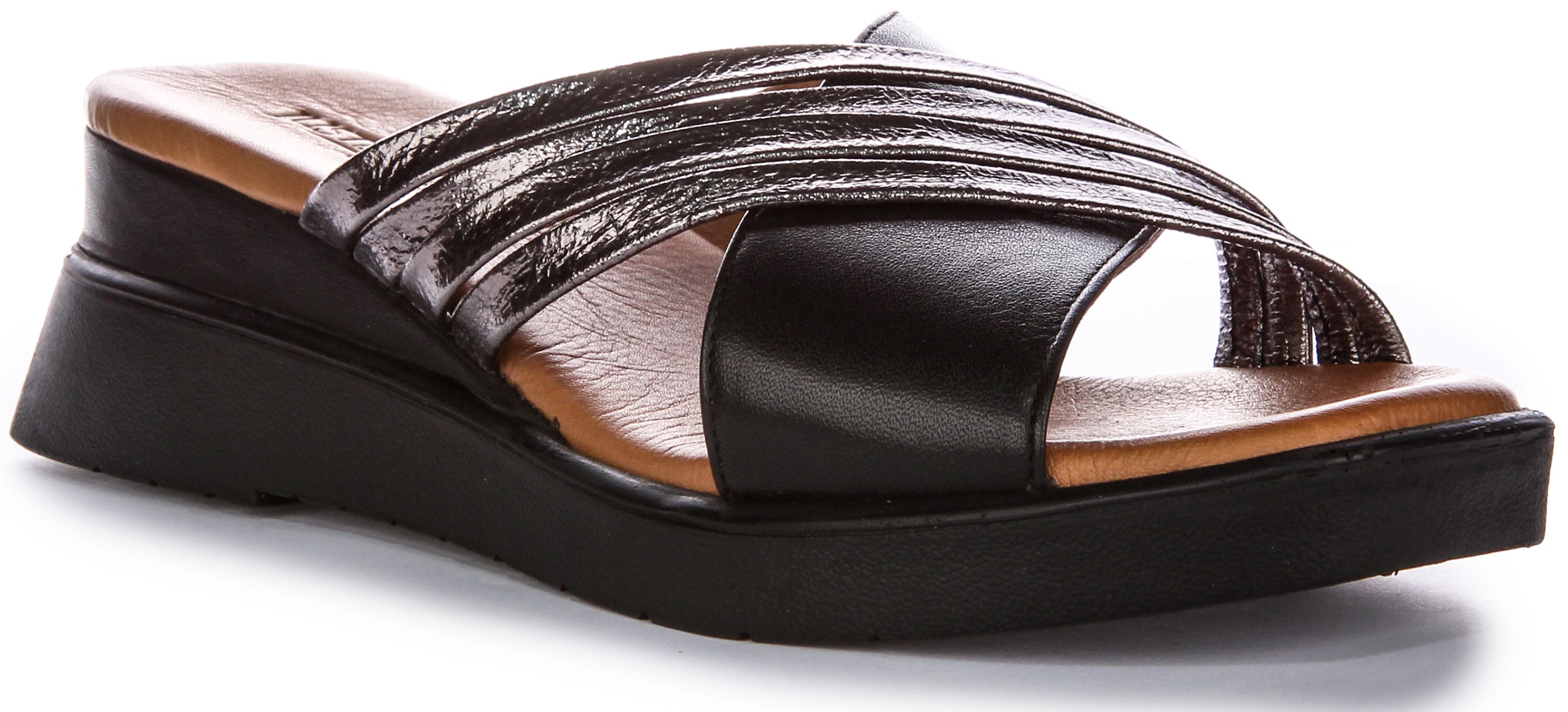 JUSTINREESS Womens Low Wedge Soft Leather Sandals – Justin Reess