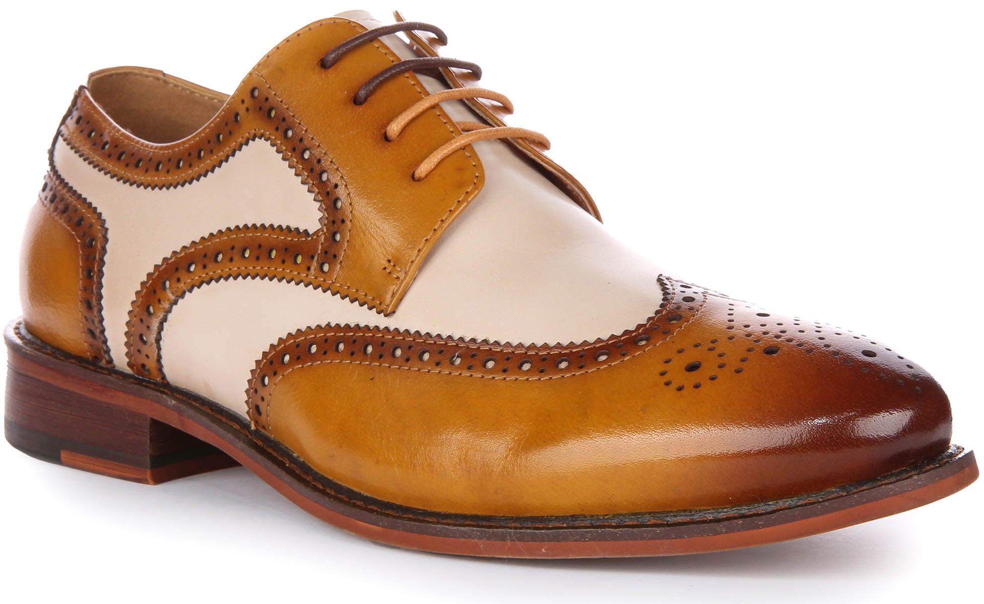 JUSTINREESS ENGLAND Kai In Brown | Two Tone Lace Up Brogues – Justin Reess