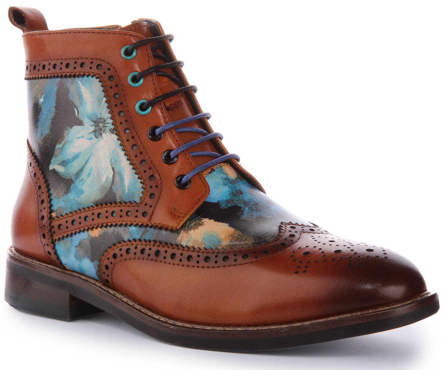 JUSTINREESS ENGLAND Hi Kennedy W Ankle Boots In Brown Blue | Brogues ...