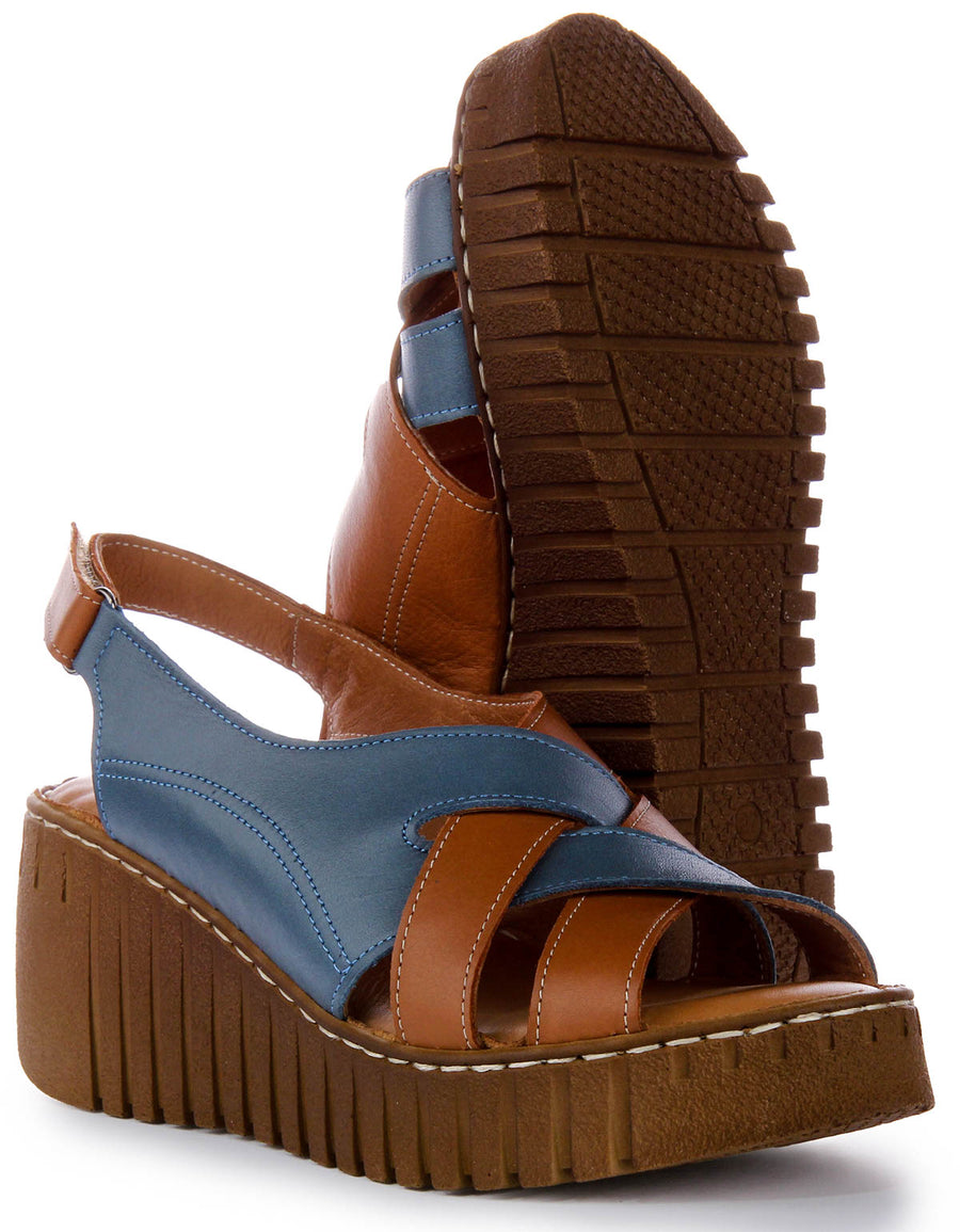 JUSTINREESS Womens Soft Footbed Wedge Leather Comfort Sandal – Justin Reess