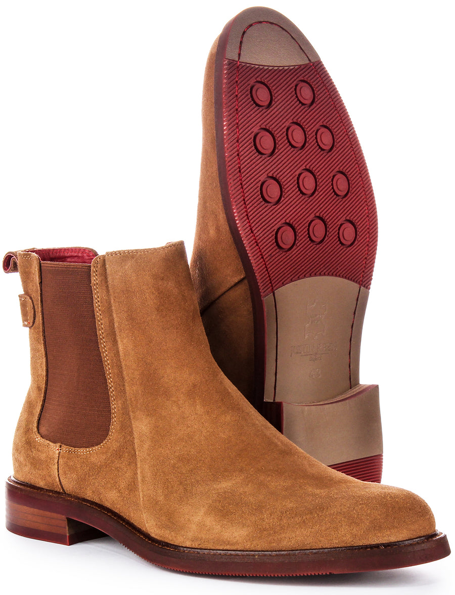 Luiz In Camel | Suede Chelsea Ankle Boots for Men – Justin Reess