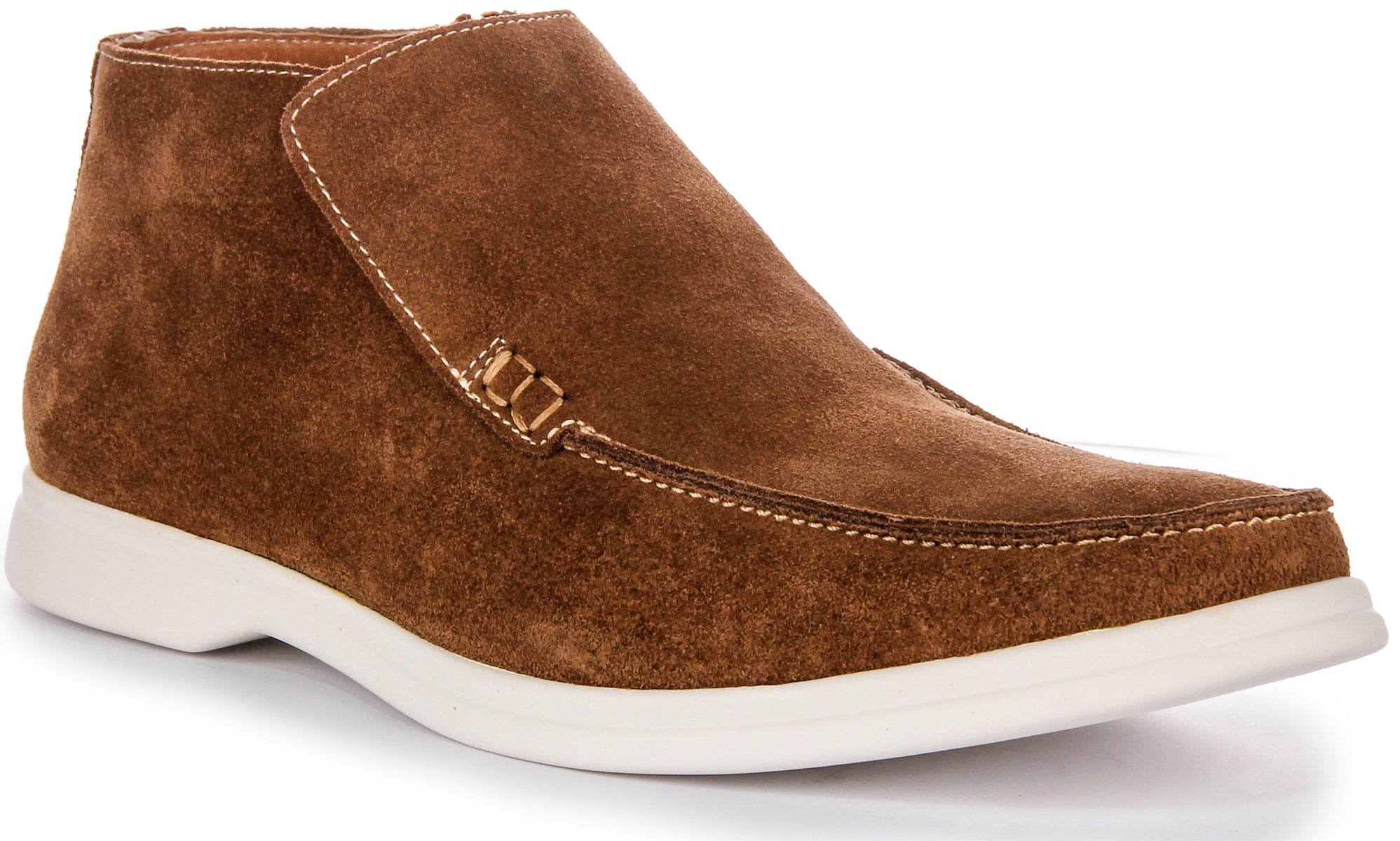 Mount In Camel | Soft Suede One-Piece Chelsea Boot – Justin Reess