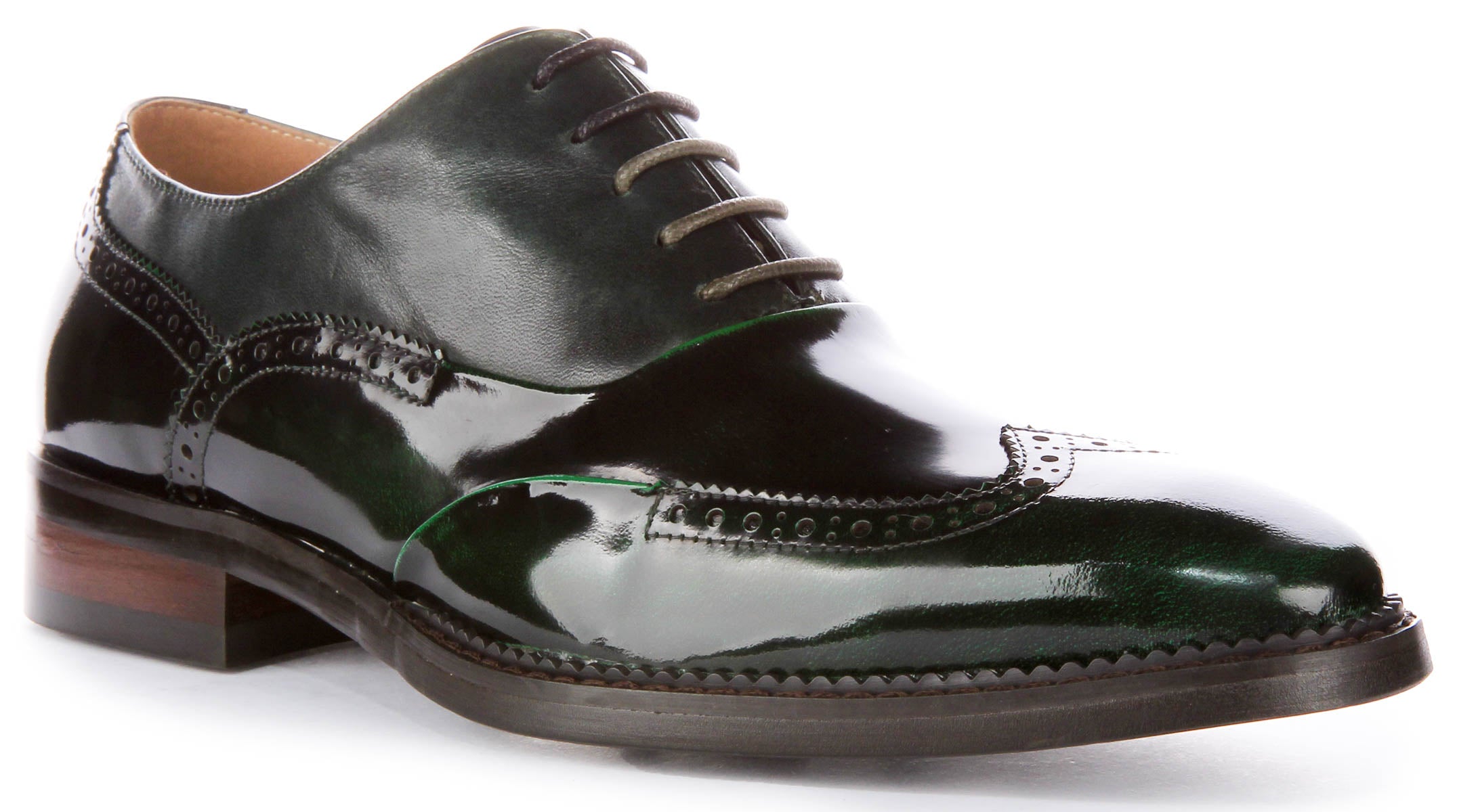 JUSTINREESS ENGLAND Harry In Green | Shine Brushed Shoe – Justin Reess