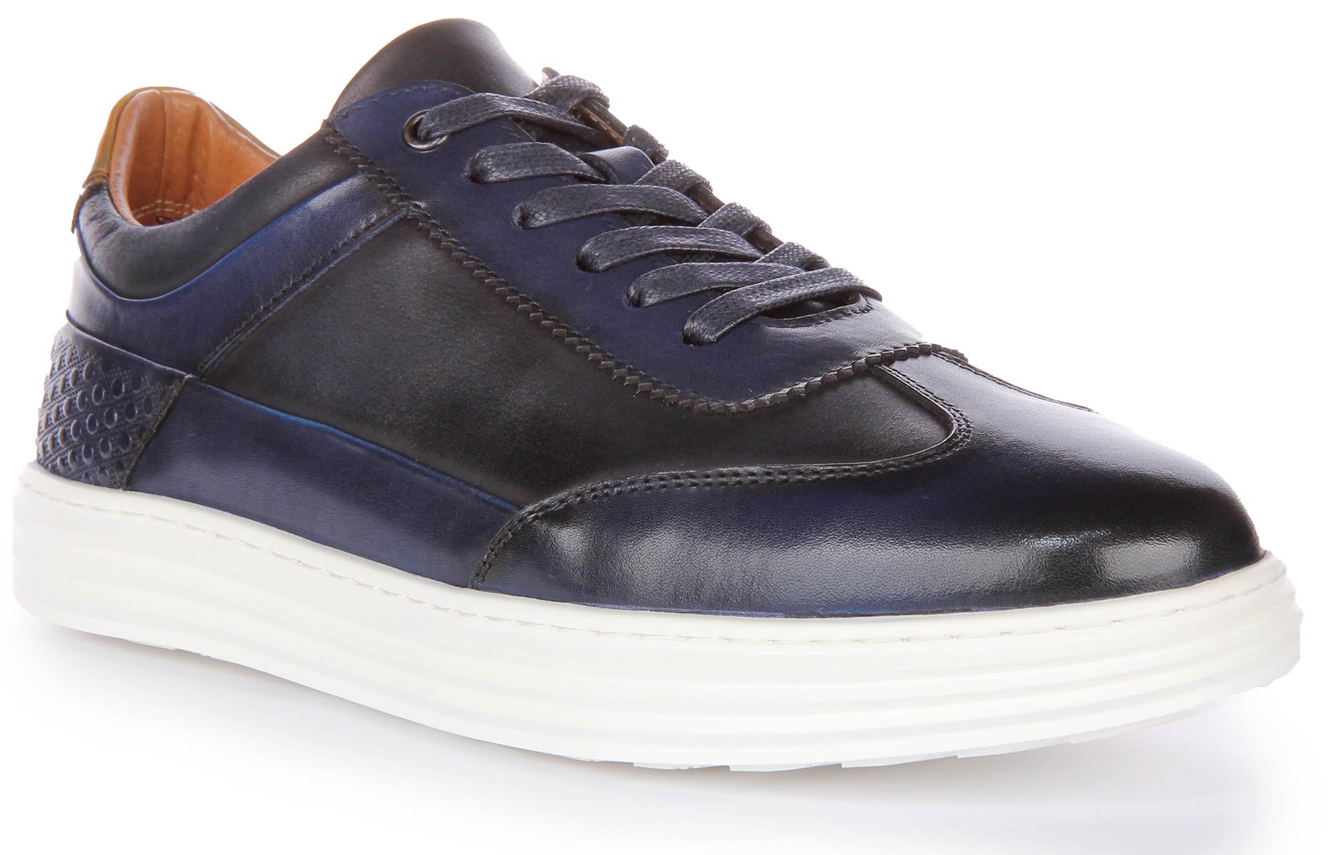 JUSTINREESS ENGLAND Levent Trainers In Navy | Casual T Toe Shoes ...