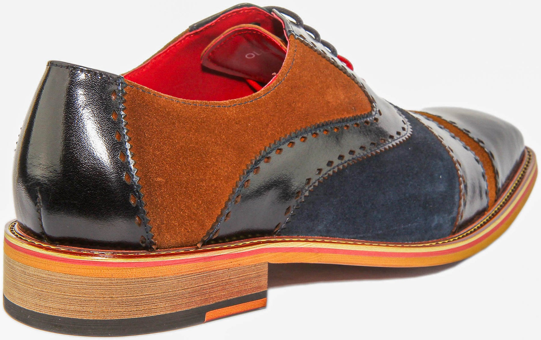 Mens Lace up Tri Tonal Suede Lace Up Shoes | Chisel Toe Smart Shoe ...