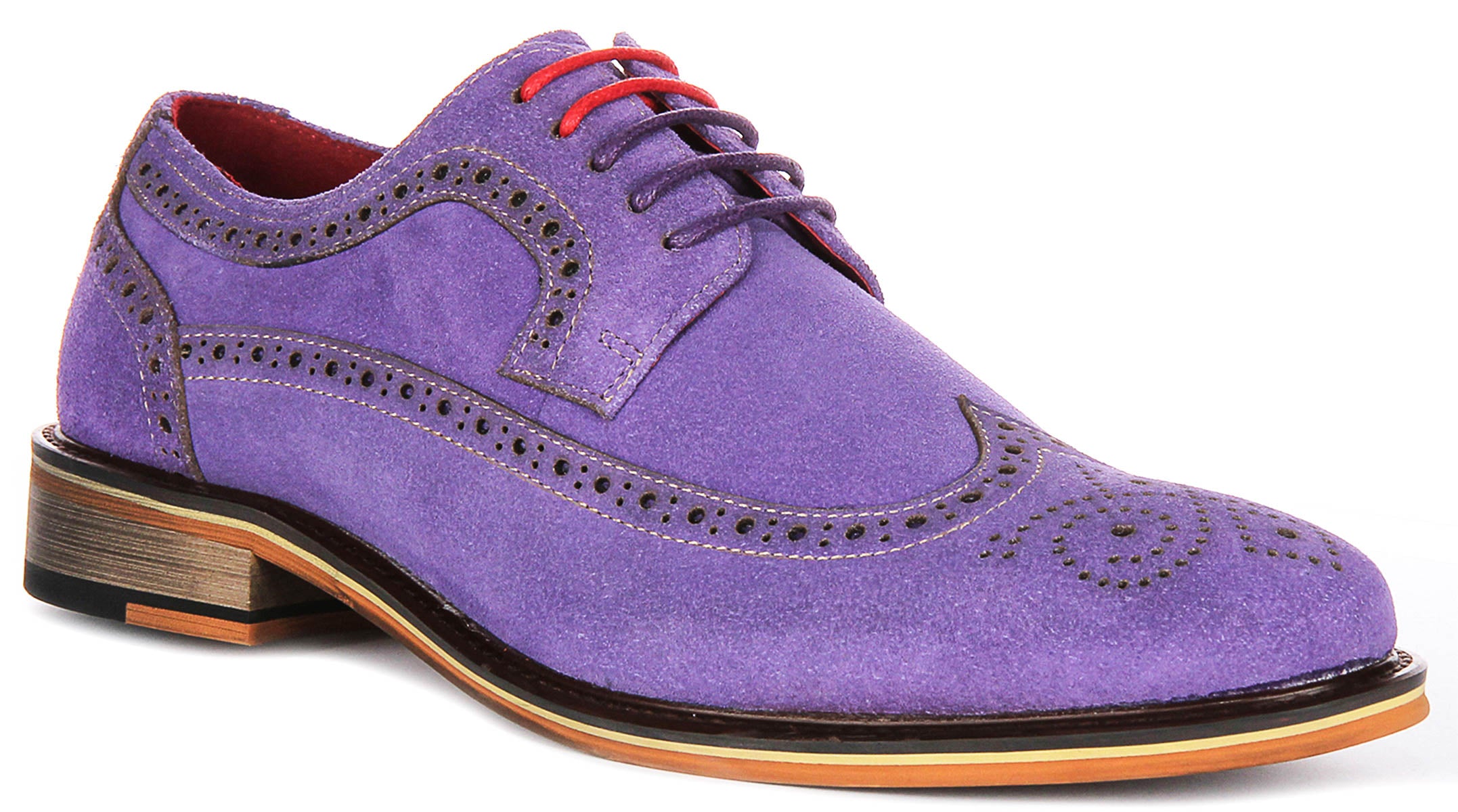 Robin In Purple For Men | Brogue Oxford Suede Shoe – Justin Reess