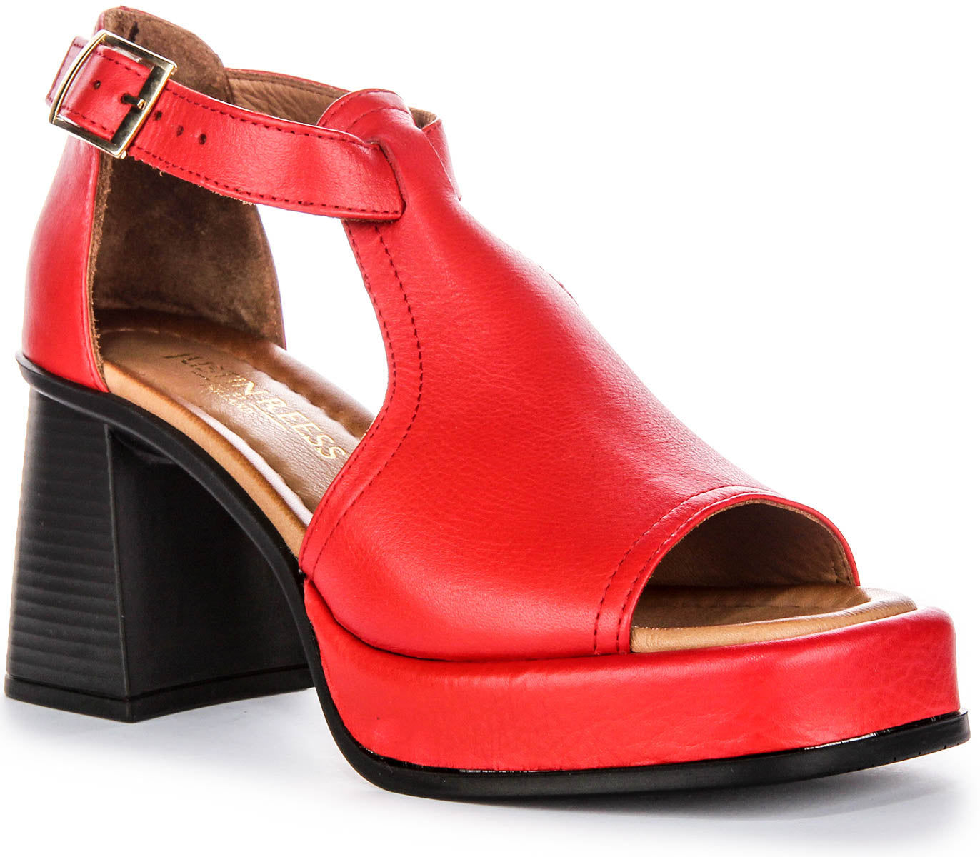 Gail In Red For Women | 3" Leather Platform Heels – Justin Reess