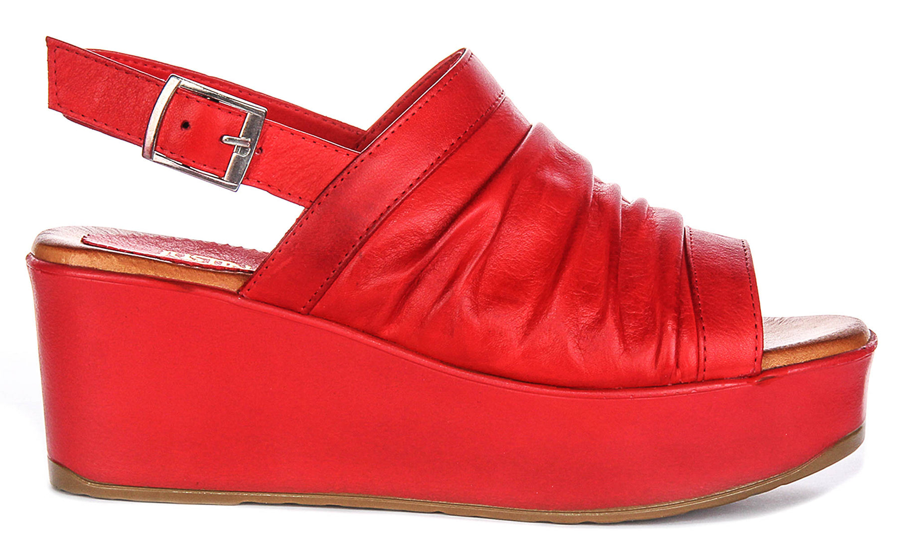 Honor In Red For Women | Leather Wedge Sandals – Justin Reess