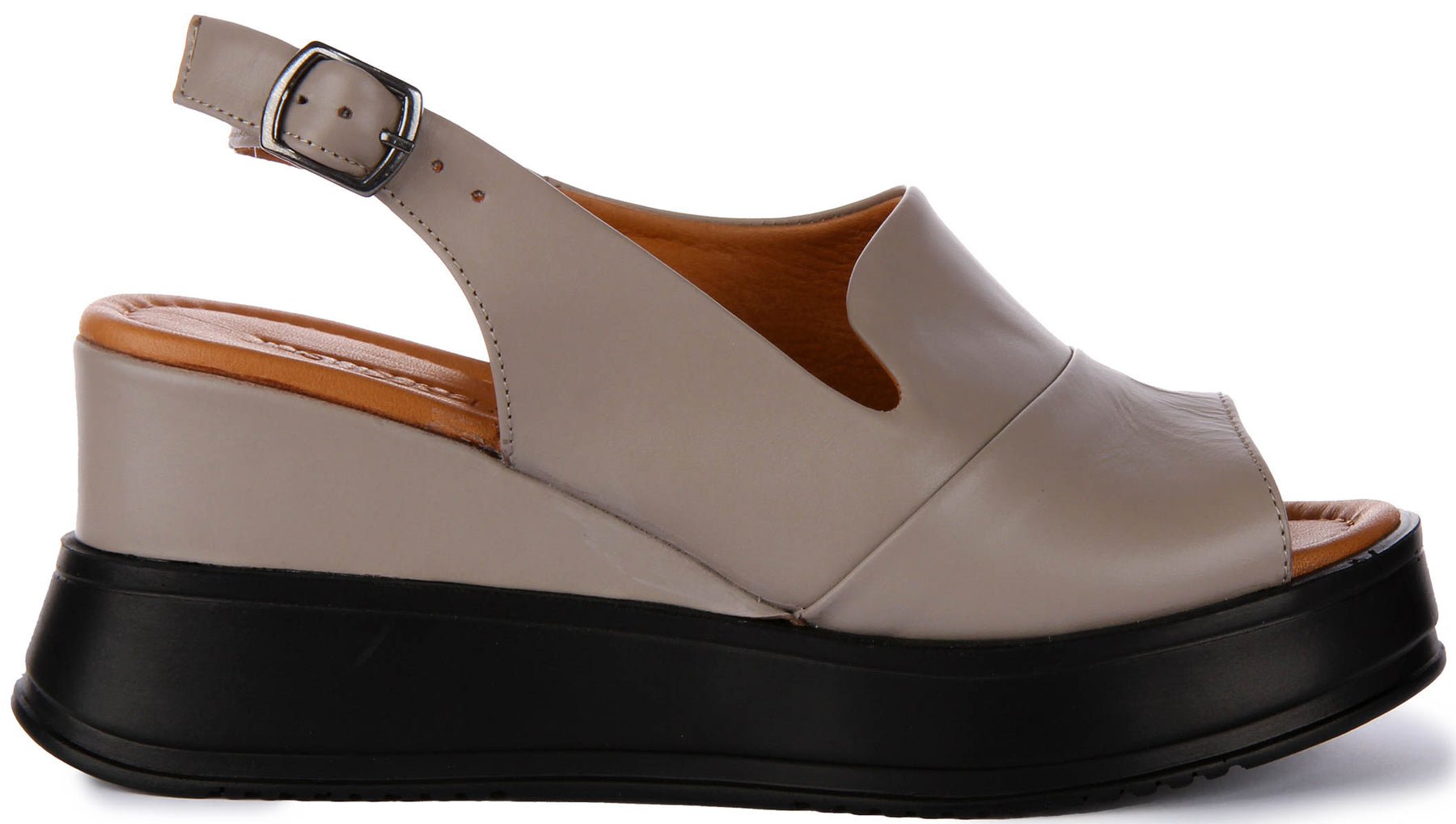 JUSTINREESS ENGLAND Womens In Stone | Peep Toe Wedge Sandals – Justin Reess