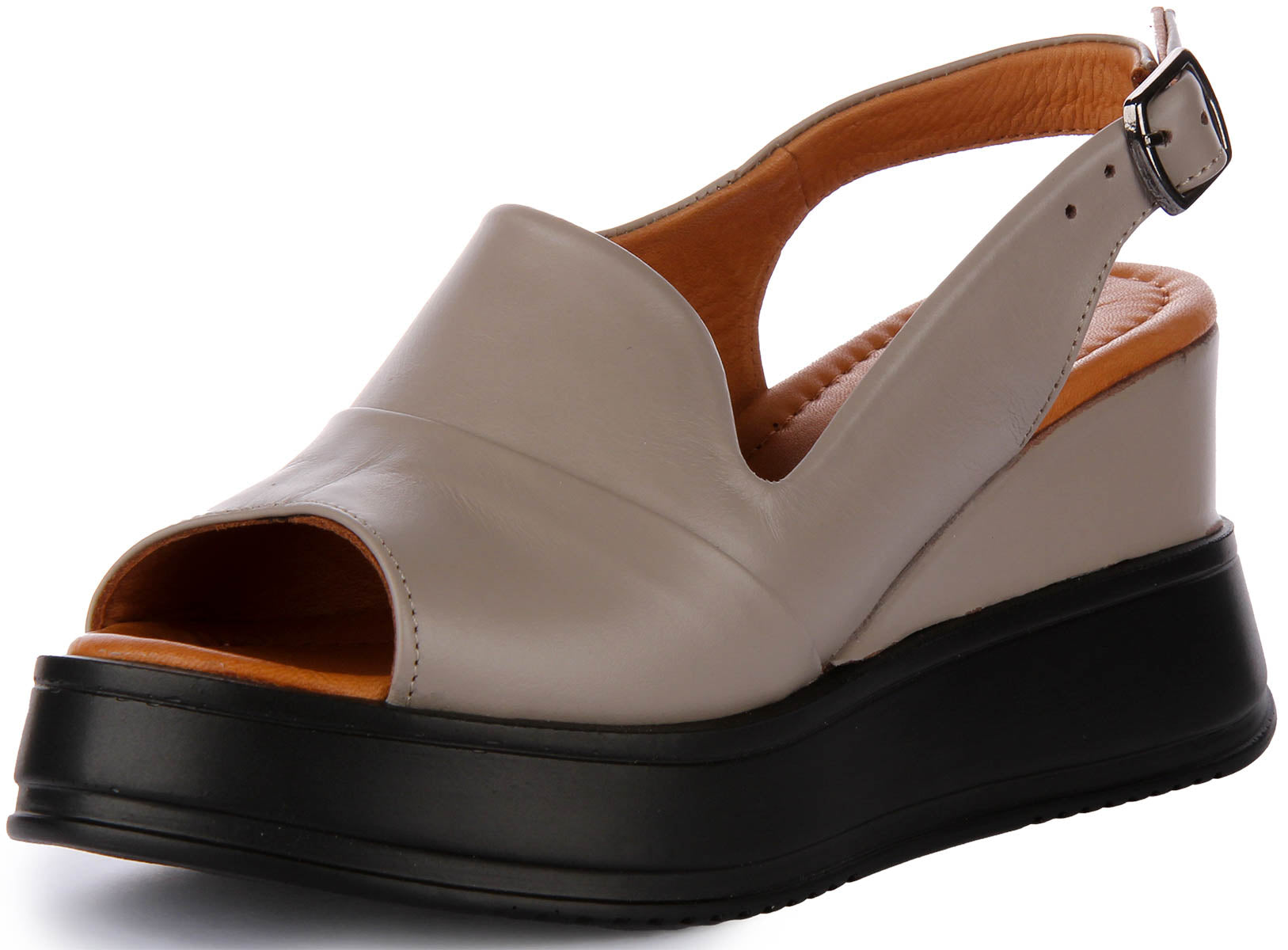 JUSTINREESS ENGLAND Womens In Stone | Peep Toe Wedge Sandals – Justin Reess