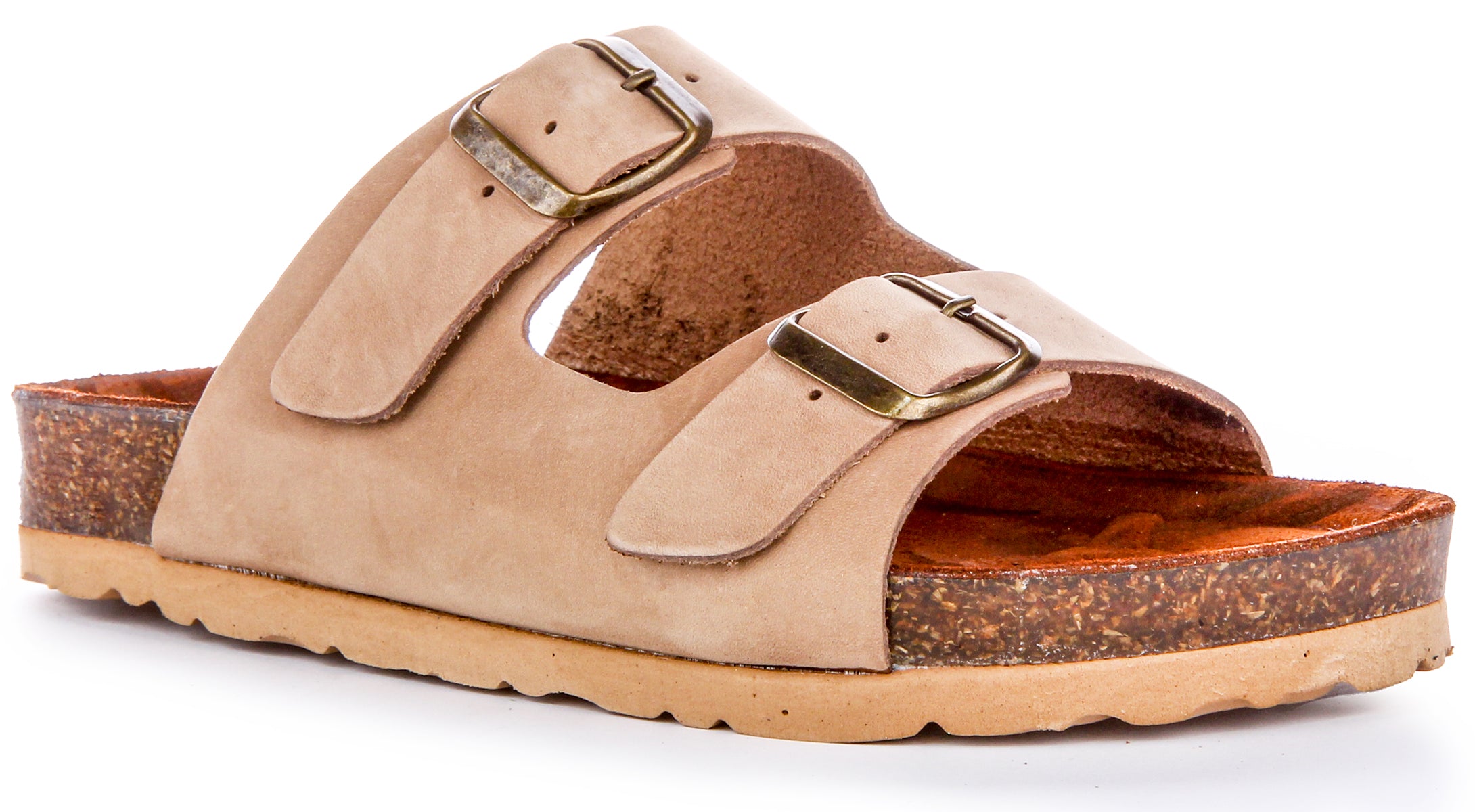 Jream In Stone | Nubuck Dual-Strap Sandals – Justin Reess