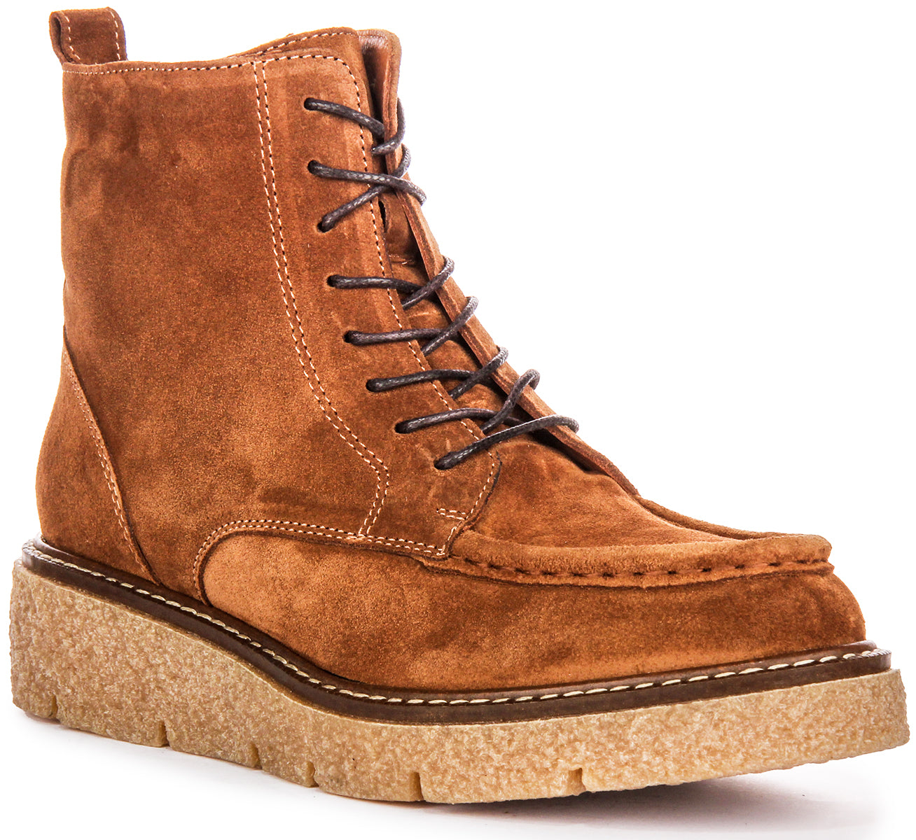 Alani In Tan | Suede Lace-Up Ankle Boots for Women – Justin Reess