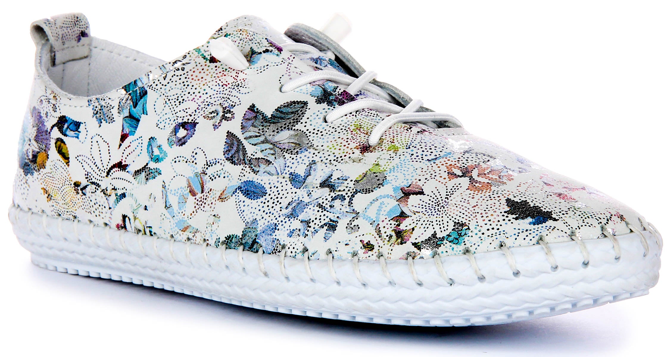 JUSTINREESS ENGLAND Lexi Floral White Shoes Soft Comfort Shoes – Justin ...