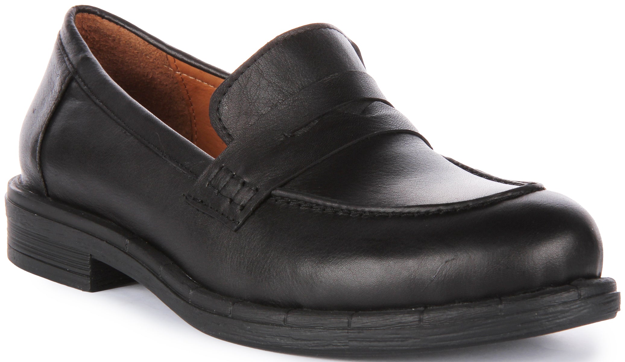 JUSTINREESS ENGLAND Vida In Black | Womens Soft Penny Bar Loafer ...