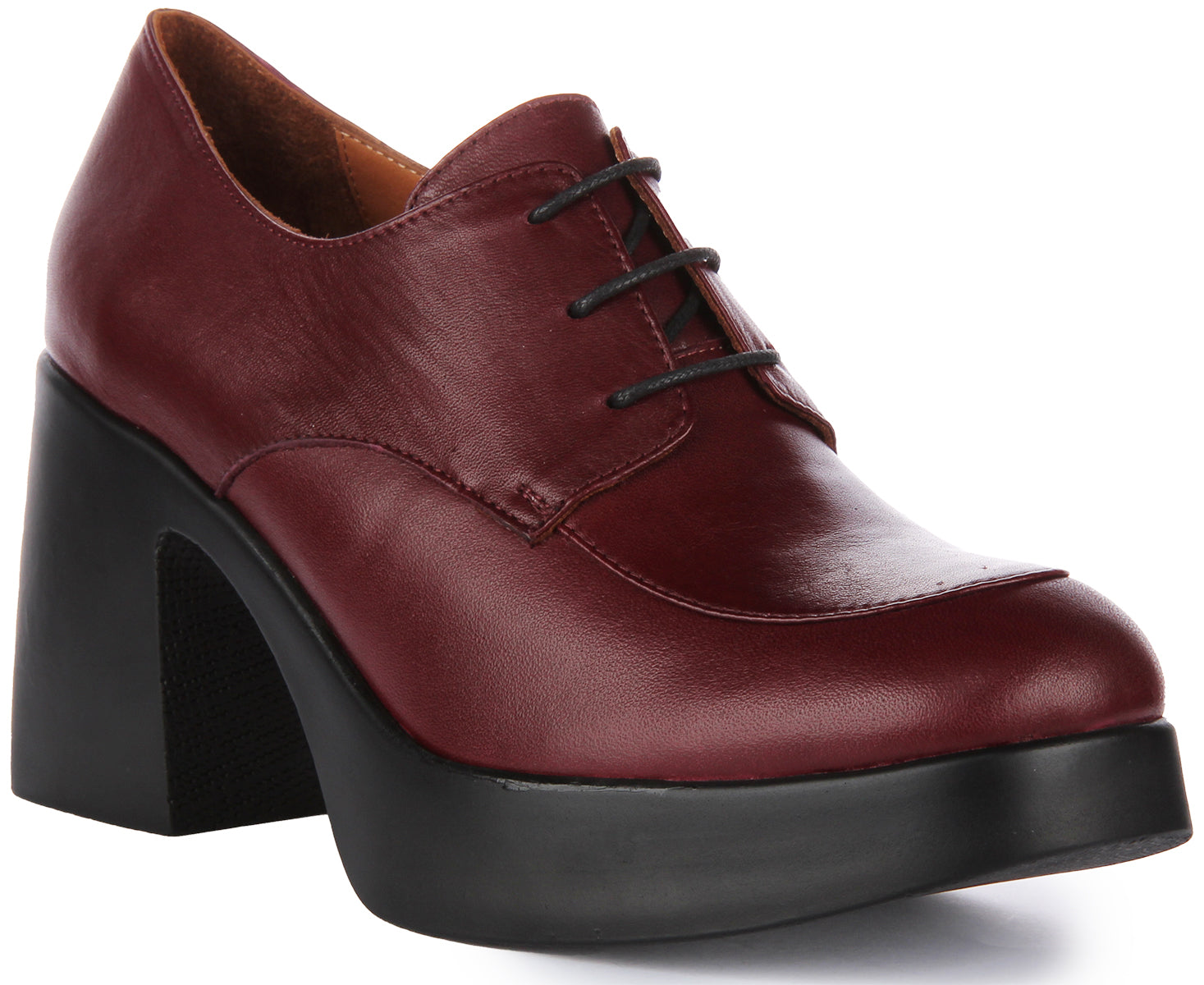 JUSTINREESS ENGLAND Rylan In Bordo | Lace Up Oxford Heeled Sole Shoe ...