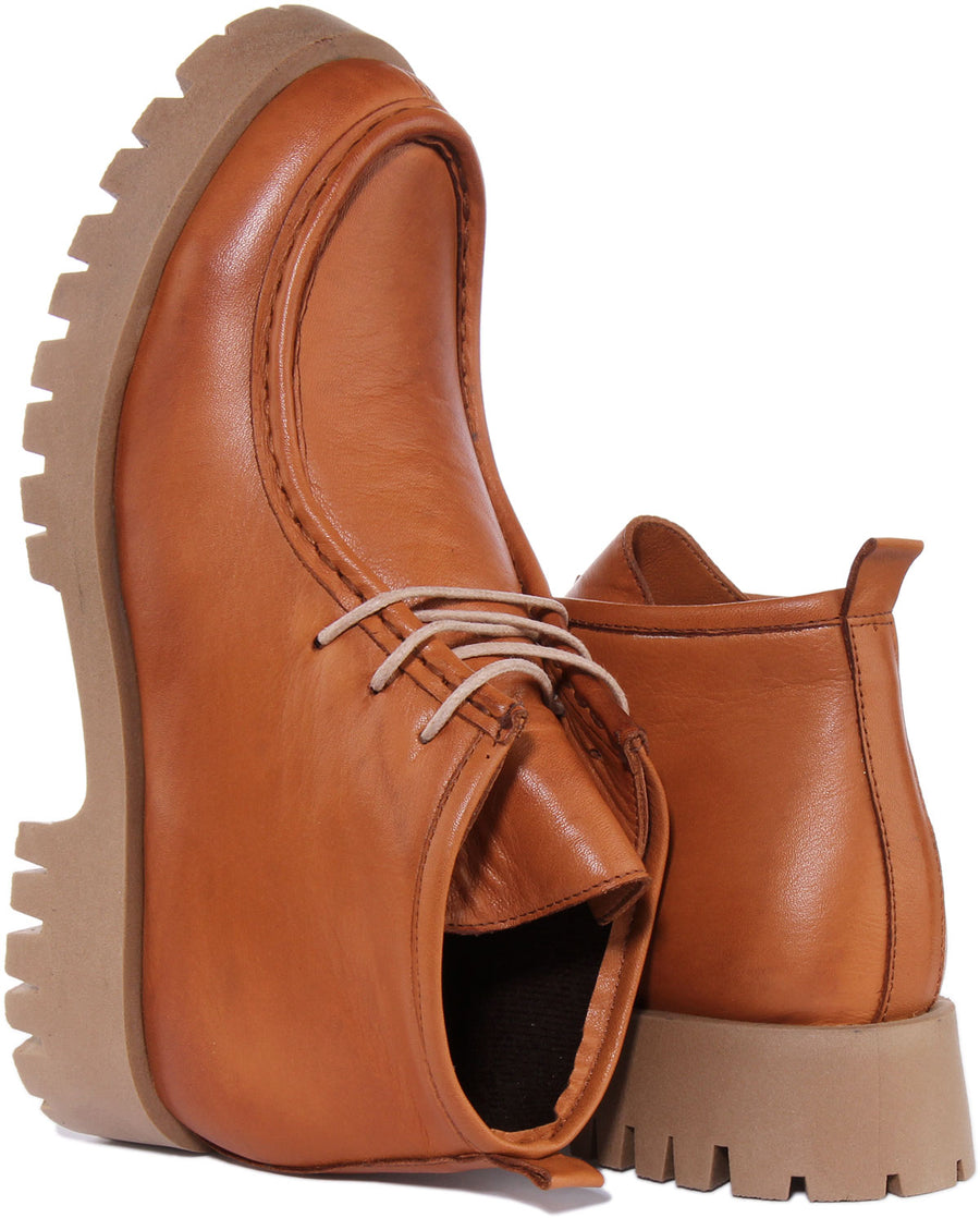 Womens Moc Toe Soft Leather Ankle Boots | Front Apron Chukka – Justin Reess