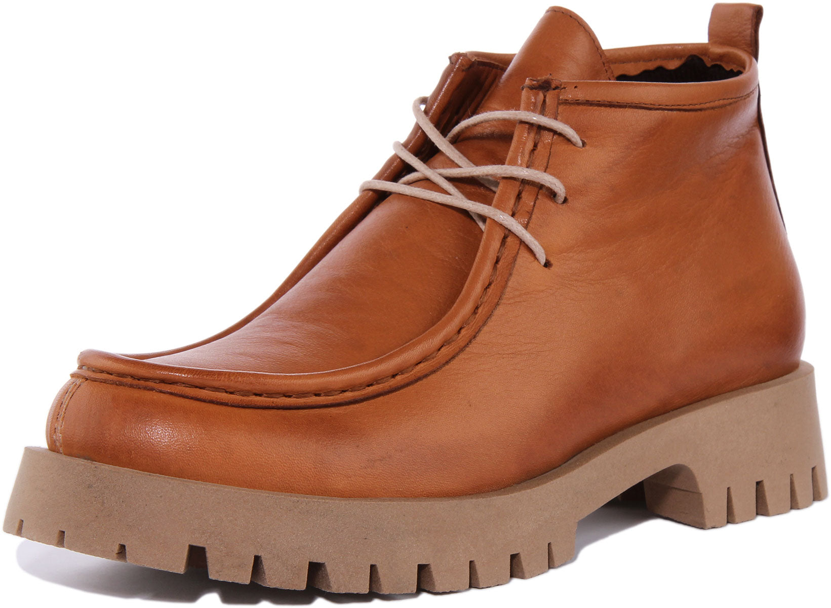 Womens Moc Toe Soft Leather Ankle Boots | Front Apron Chukka – Justin Reess